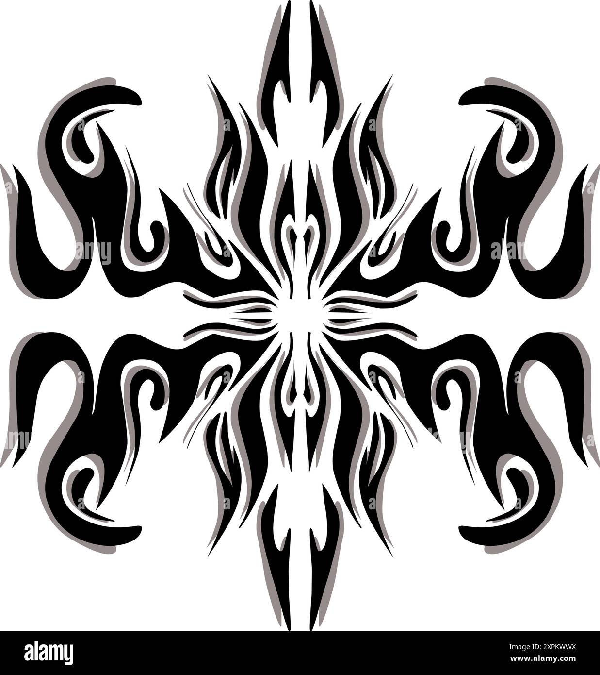 Black tribal mandala icon with shadow. Perfect for logos, icons, items ...