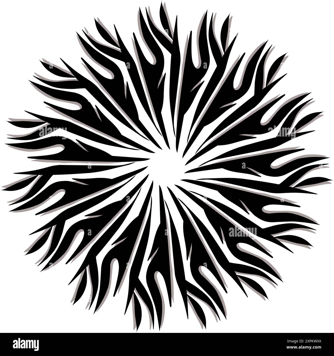 Black tribal mandala icon with shadow. Perfect for logos, icons, items ...