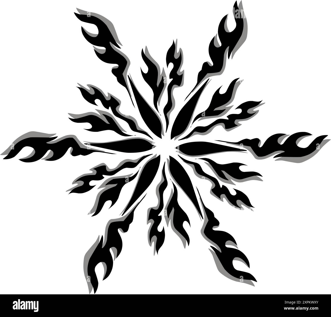 Black tribal mandala icon with shadow. Perfect for logos, icons, items ...