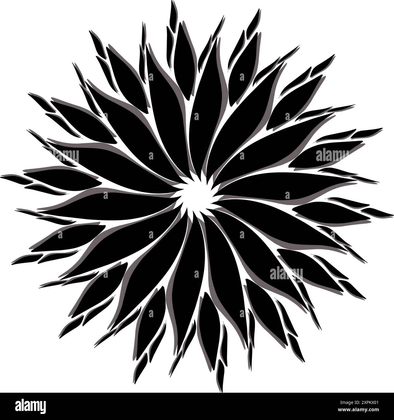 Black tribal mandala icon with shadow. Perfect for logos, icons, items ...