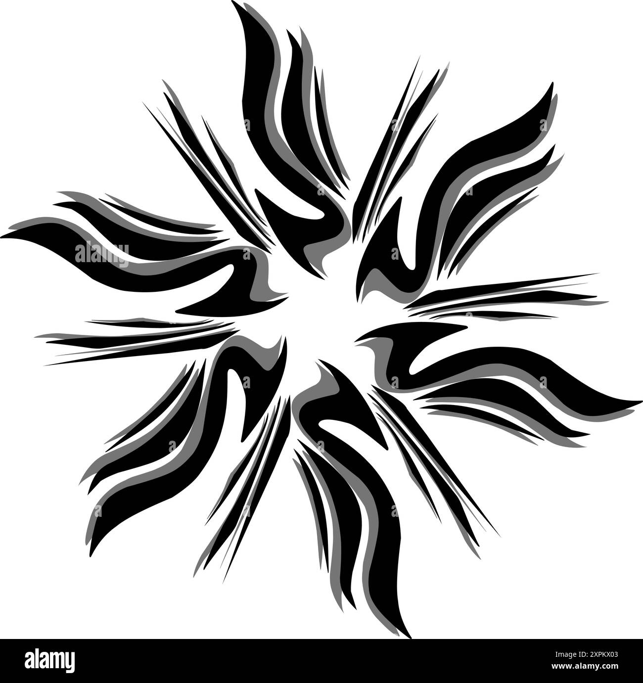 Black tribal mandala icon with shadow. Perfect for logos, icons, items ...