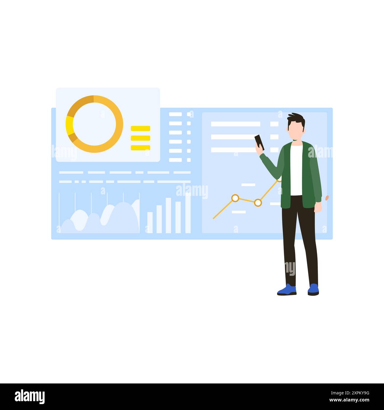 A guy is presenting data analytics Stock Photo - Alamy