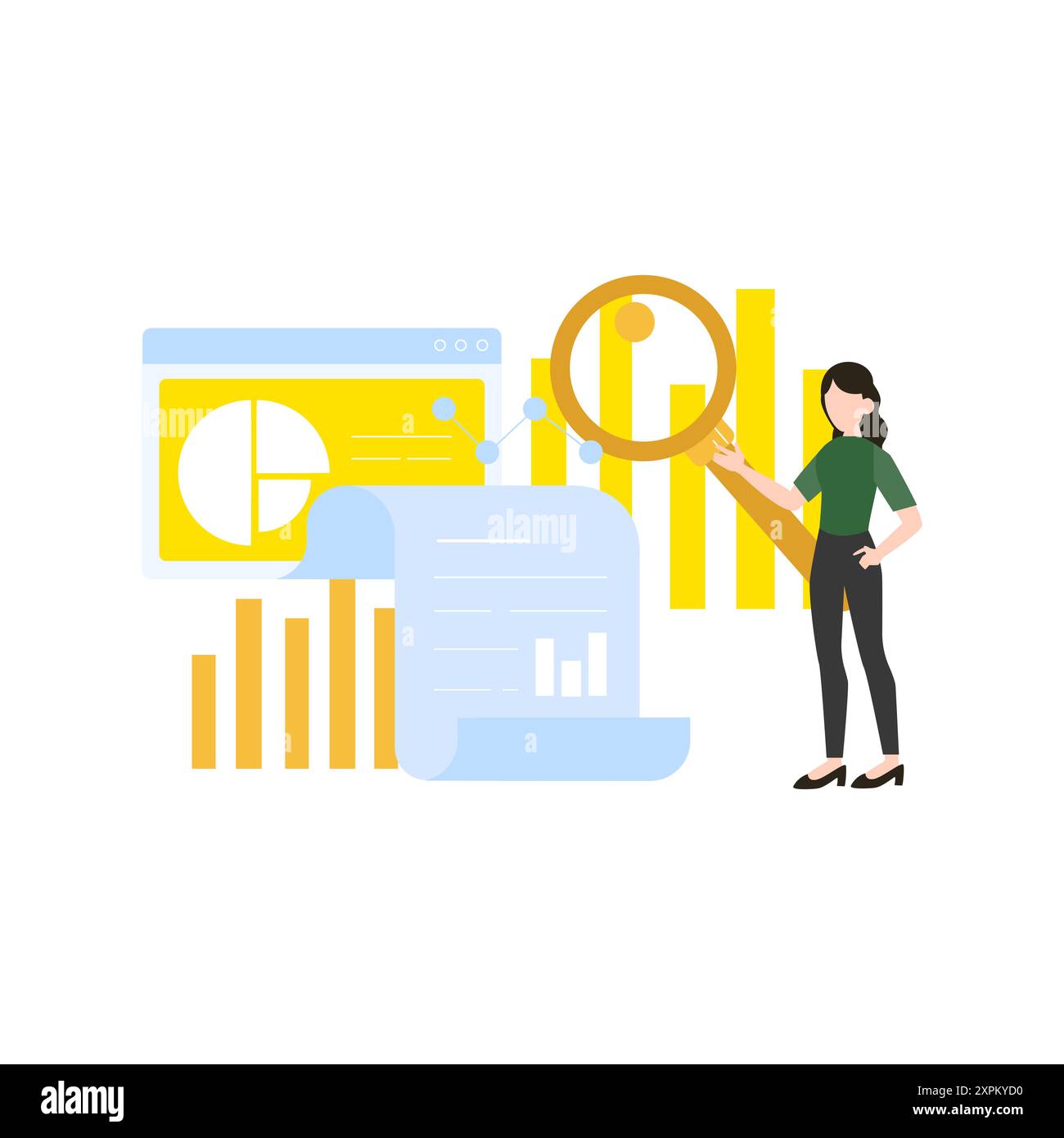 Data analysis vector concept Cut Out Stock Images & Pictures - Alamy