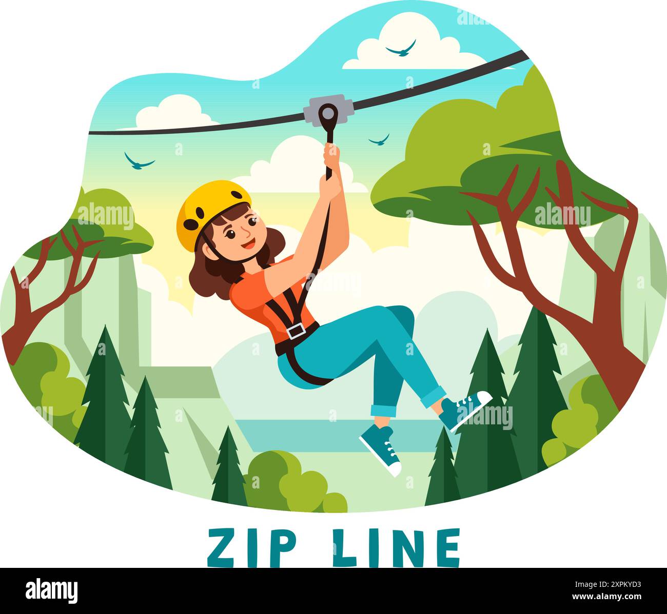 Zip Line Cartoon