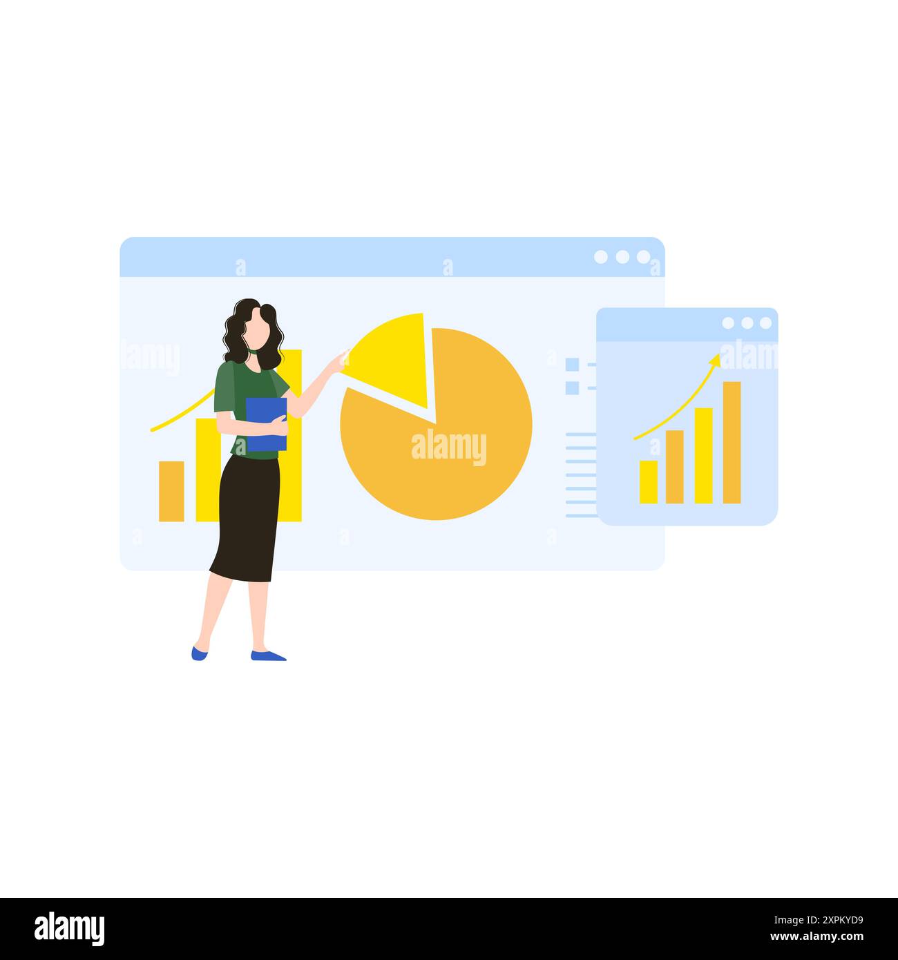 The girl is looking at the chart graph Stock Photo - Alamy