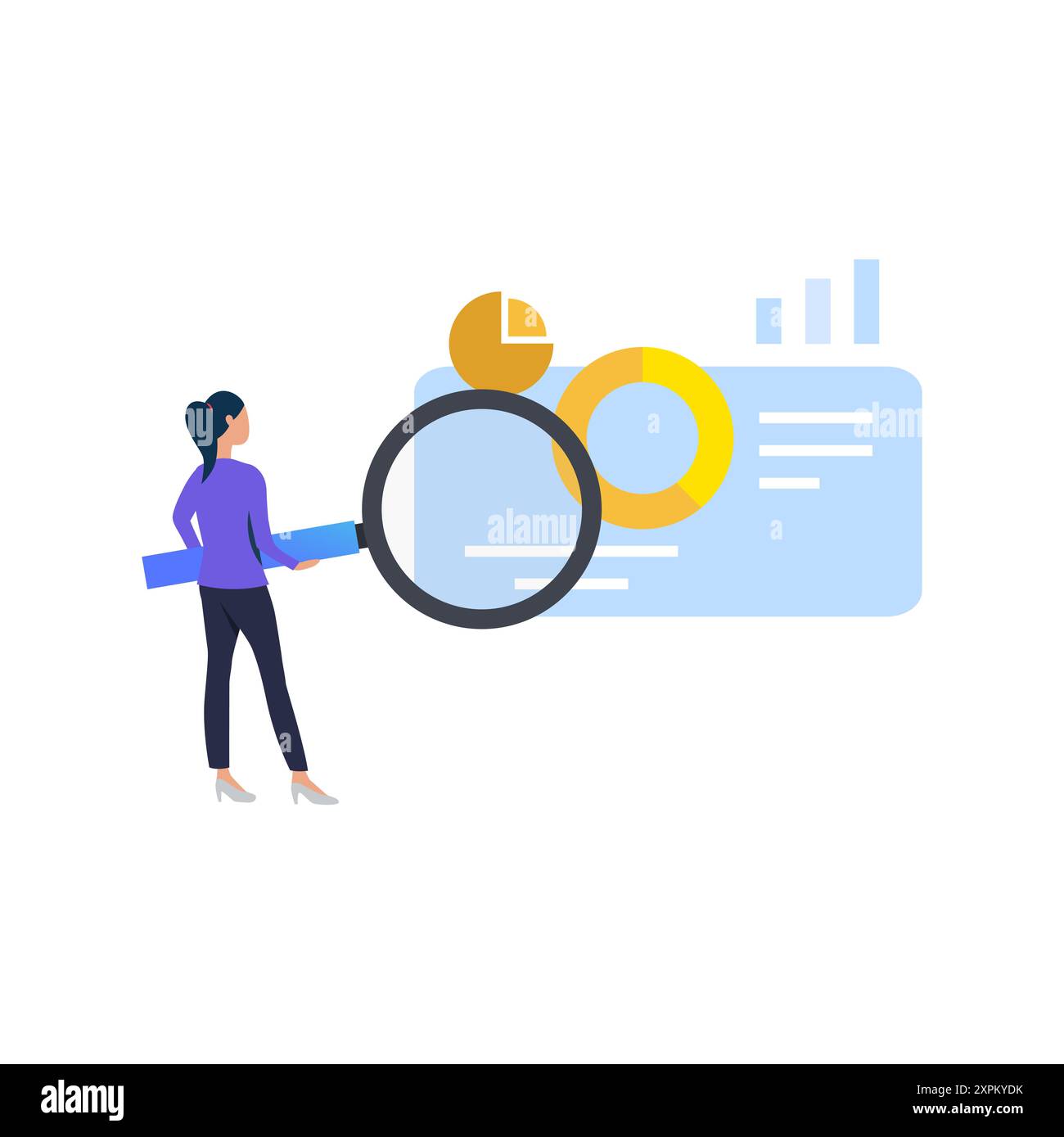 Data woman chart vector statistics analysis hi-res stock photography ...