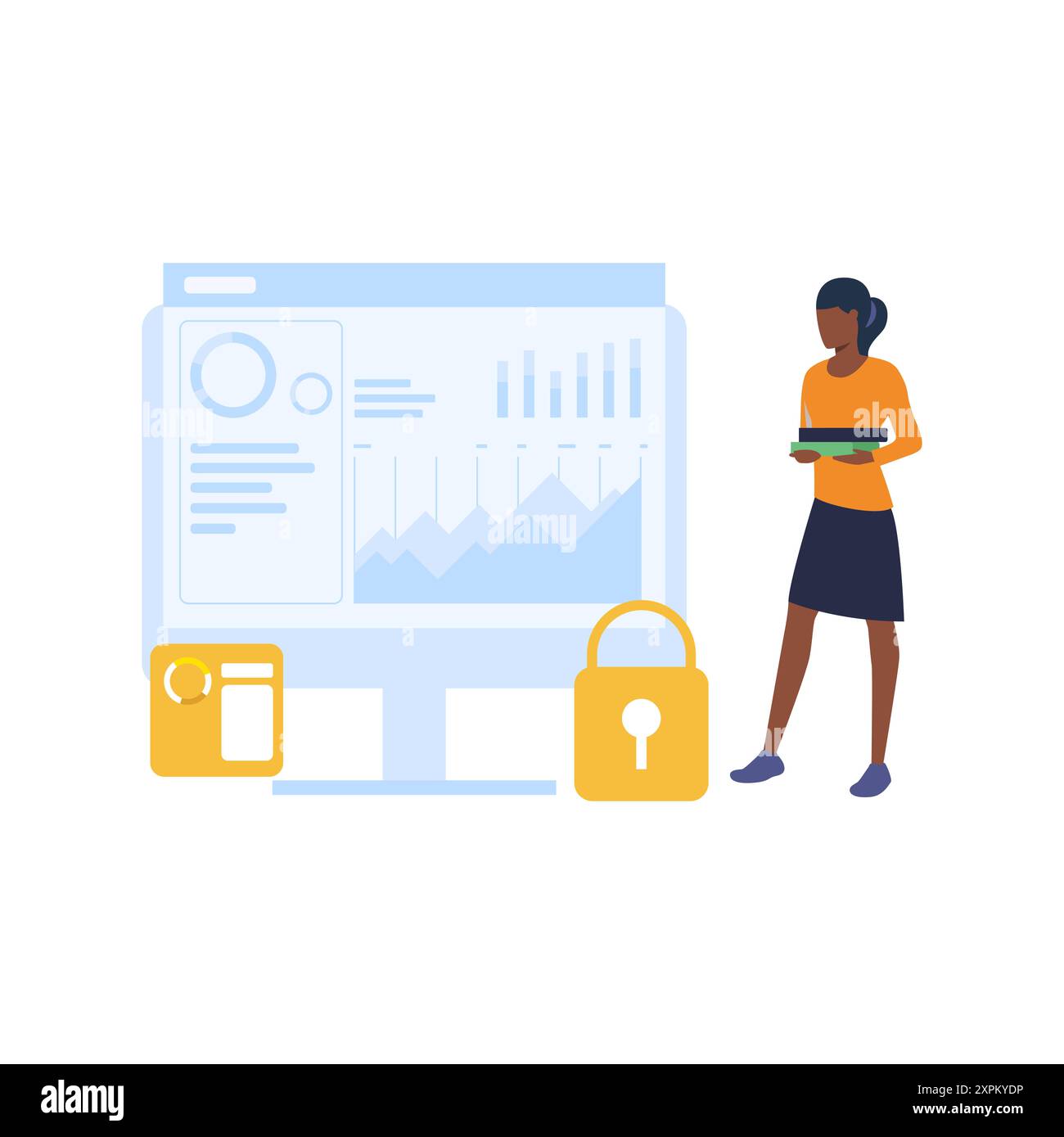 The girl is protecting the data Stock Photo - Alamy