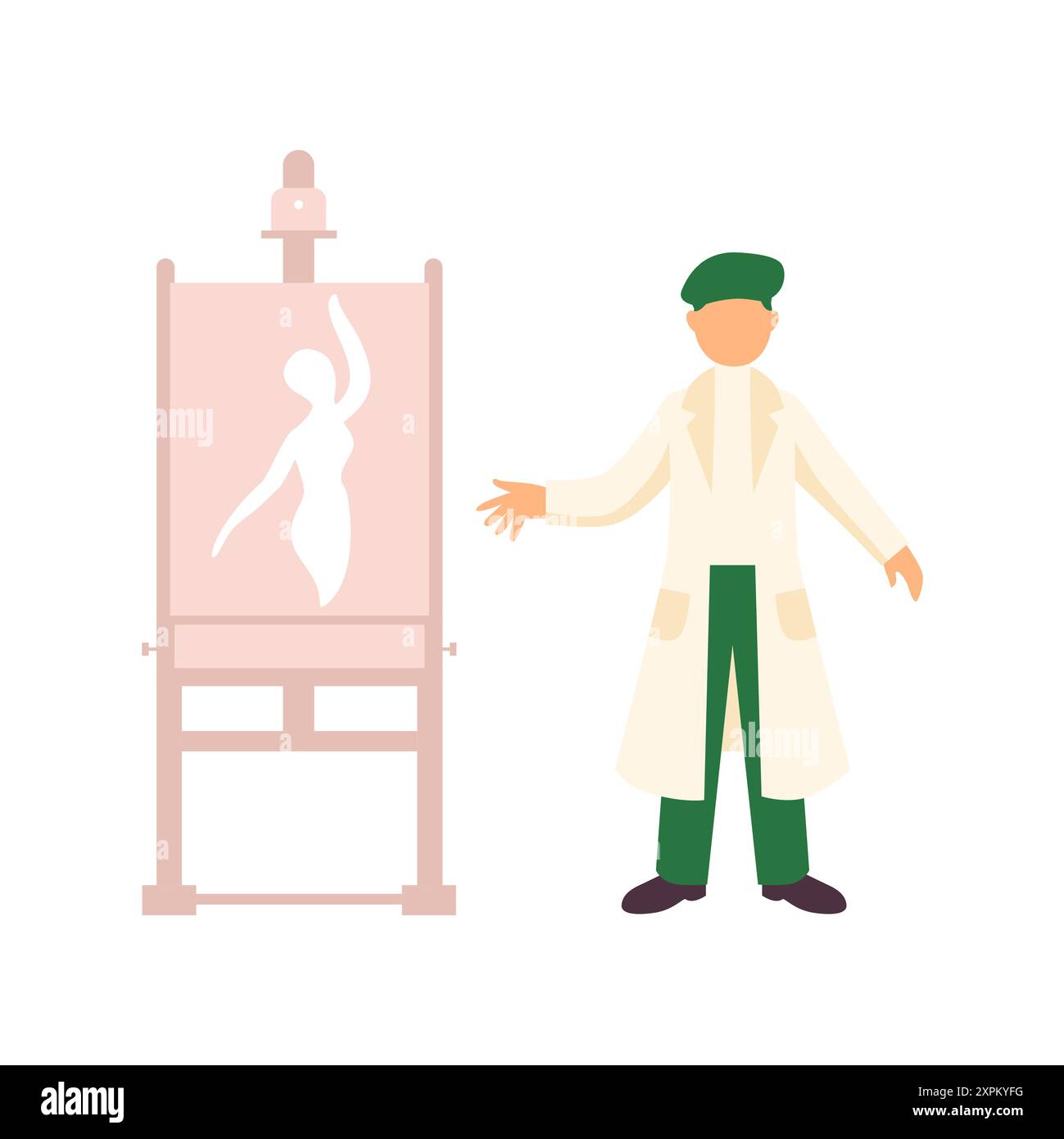 A painter showing his drawings Stock Photo - Alamy