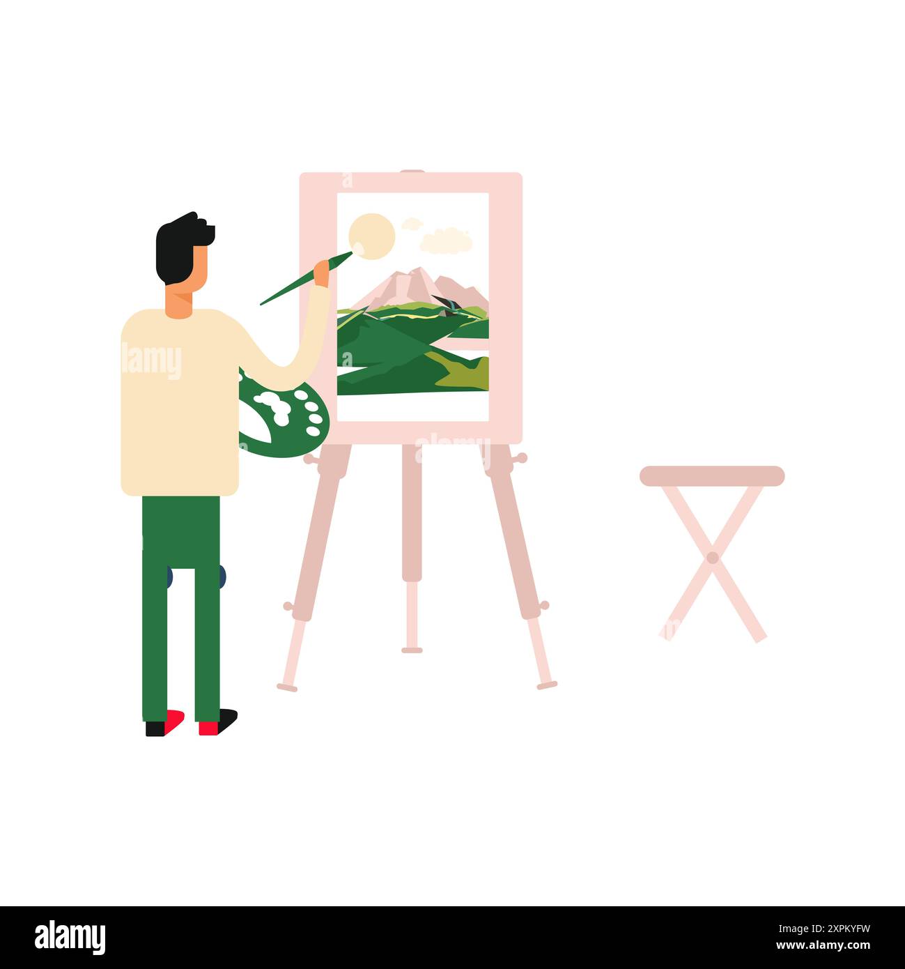 Creative male person painting Cut Out Stock Images & Pictures - Alamy