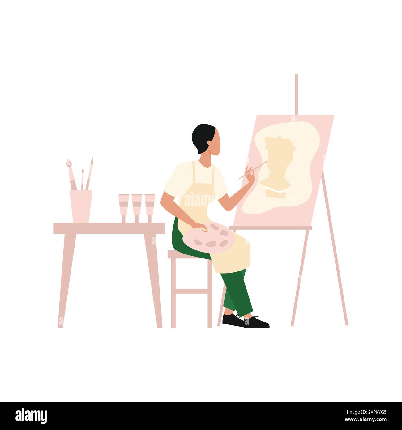 The girl is drawing Stock Photo - Alamy