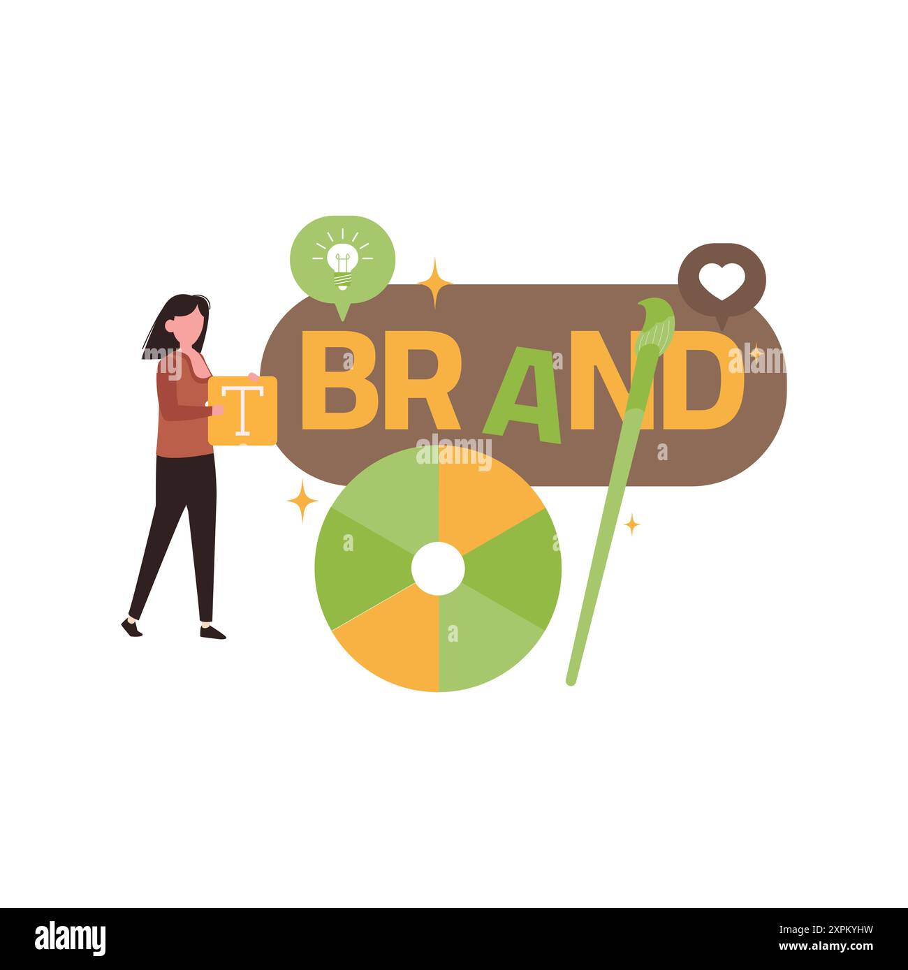 A girl is designing a logo for a brand Stock Photo - Alamy