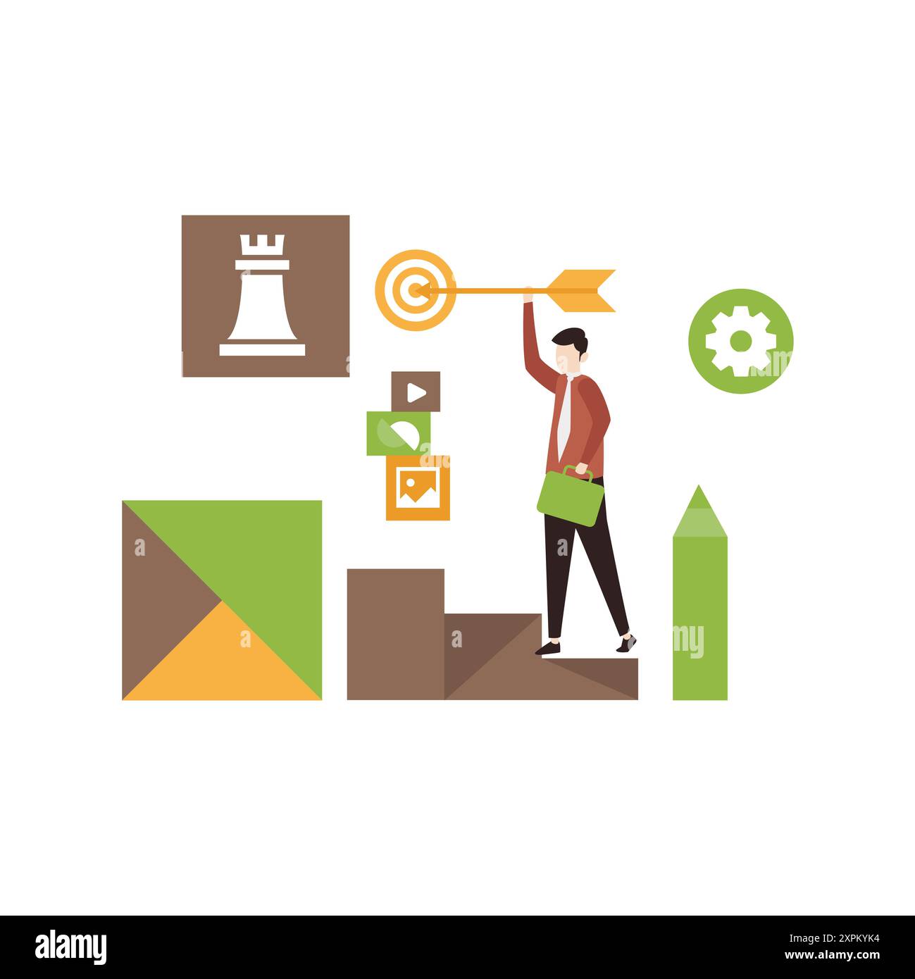 Marketing plan vector line hi-res stock photography and images - Alamy