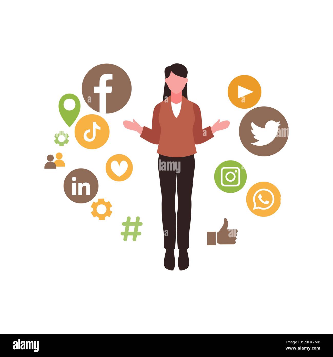 Female social media icon vector hi-res stock photography and images - Alamy
