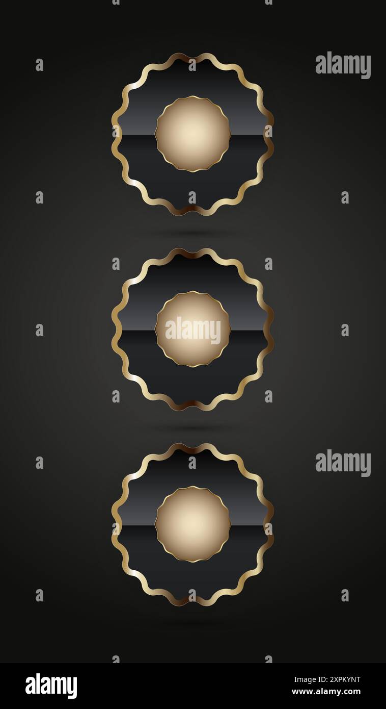THREE premium quality badge buttons vector,illustration. And luxury ...