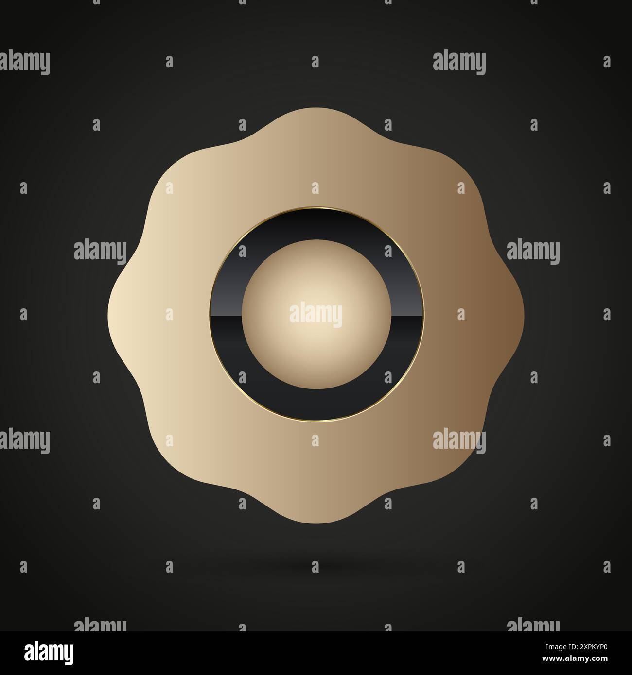 Luxury Flower Gold, premium, quality badge button vector design, and ...