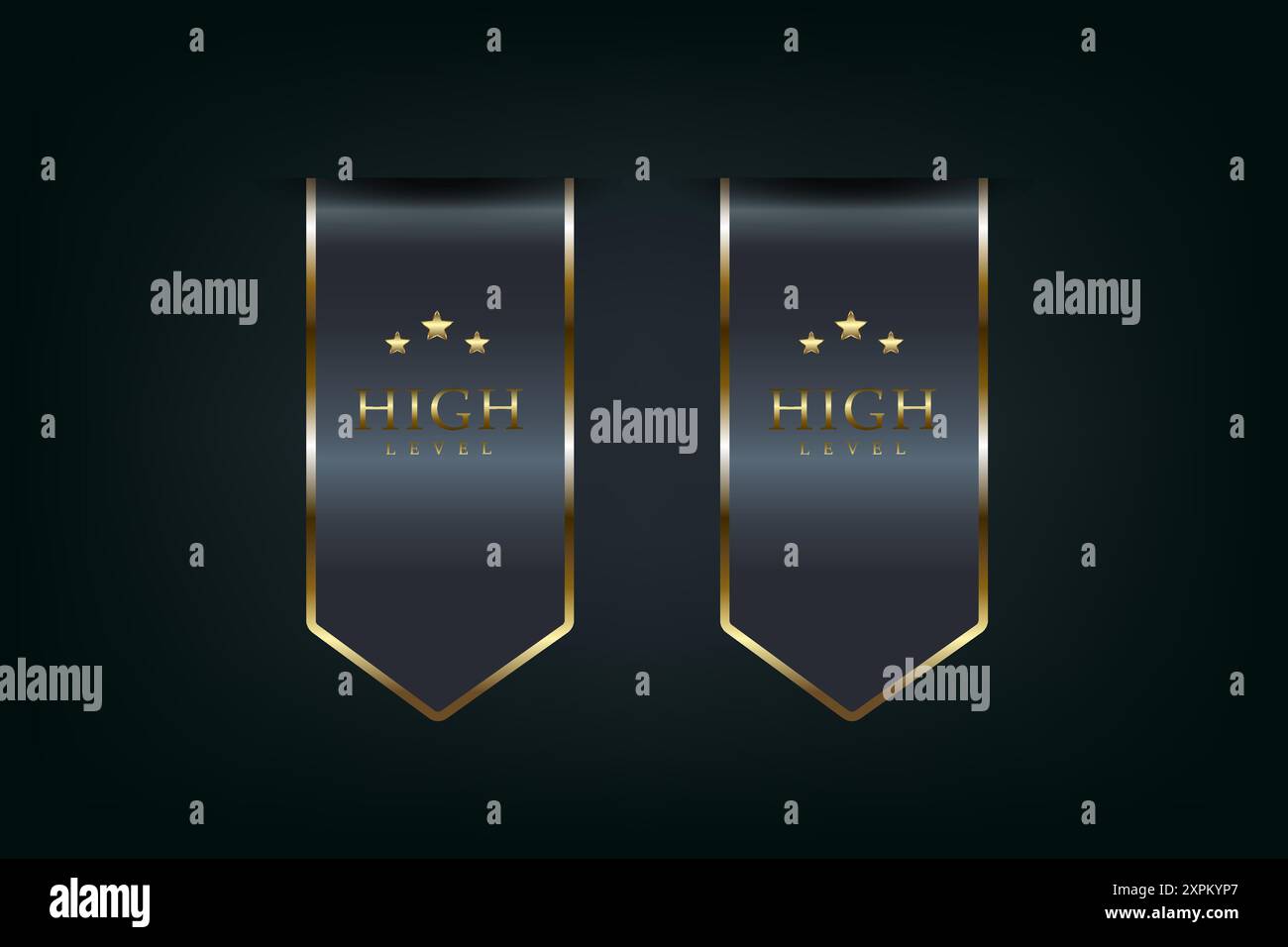 Two High class of luxury Black and Gold Ribbons Vector illustration on ...