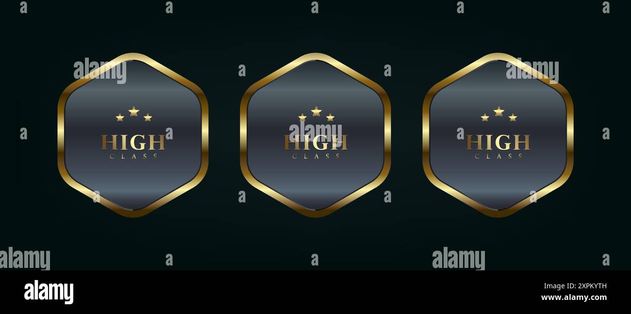 Three polygon button used in UI, UX vector illustration with frame 3d ...