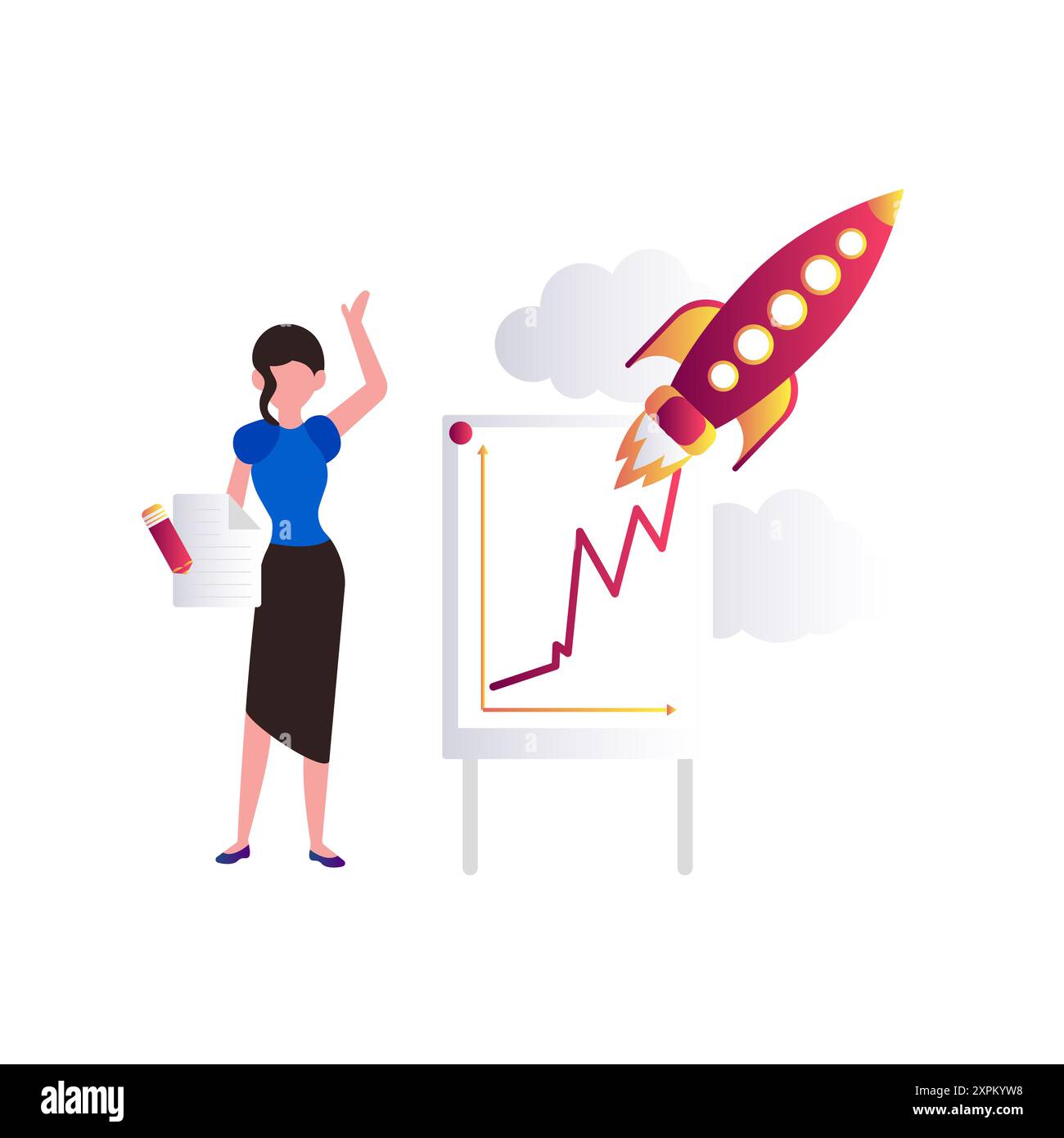 Business management line design Cut Out Stock Images & Pictures - Alamy