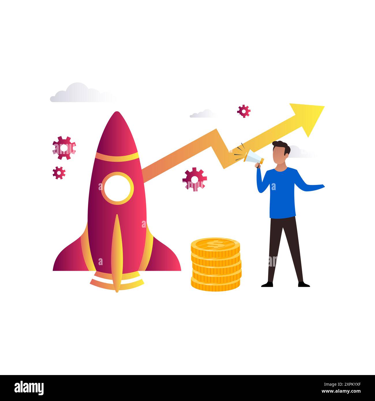 3d rocket launch marketing Cut Out Stock Images & Pictures - Alamy