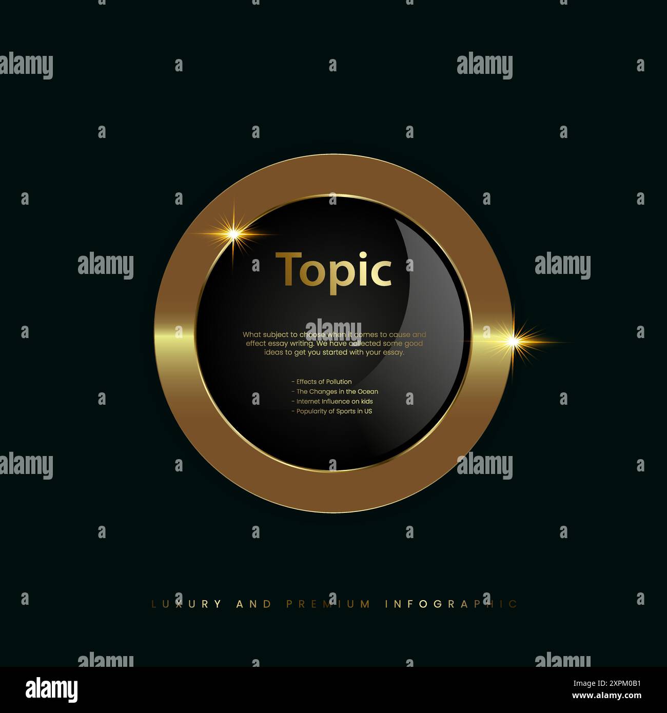 Luxury, Gold shiny button, metallic golden infographic, vector icon on Dark Stock Vector Image ...