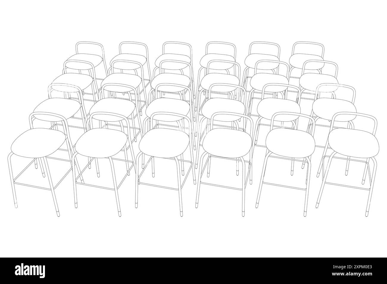 Vector illustration Bar stool icons set of contours. Chair bench. Club ...