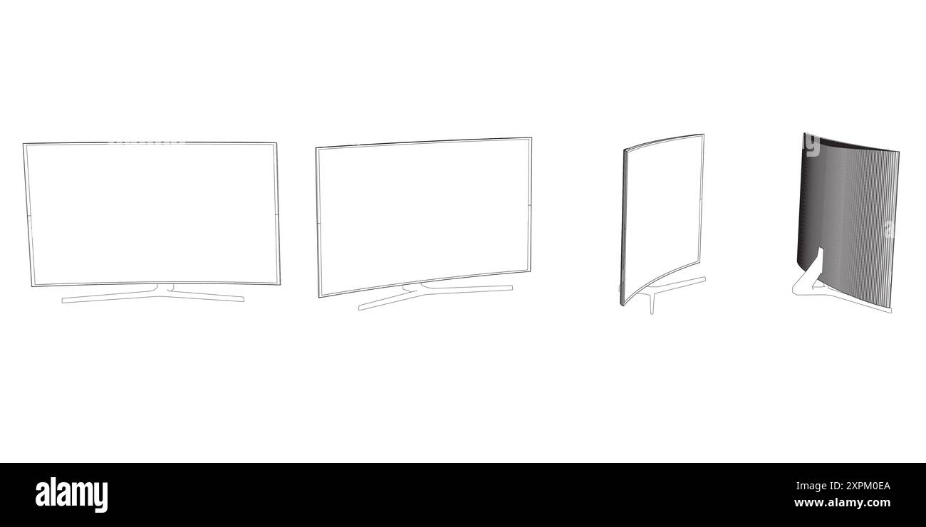 TV set contour vector illustration. Icon for design. Easily editable ...