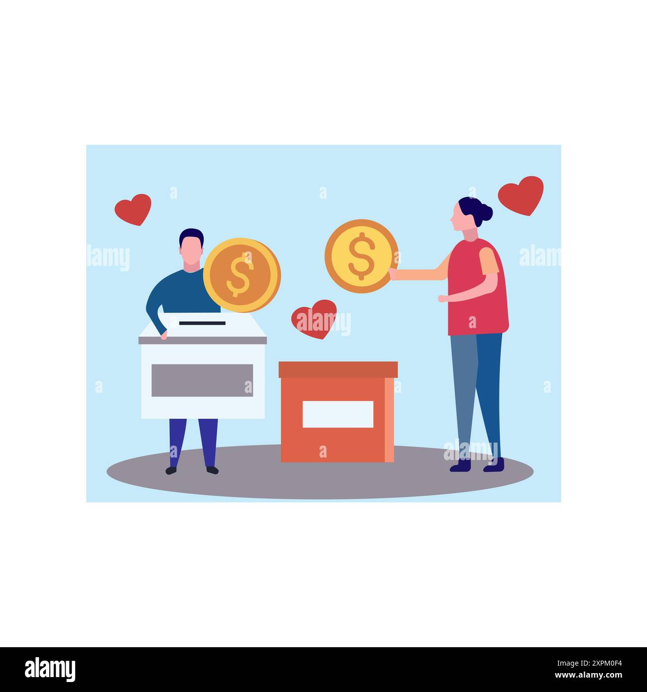 Volunteer boy girl box hi-res stock photography and images - Alamy