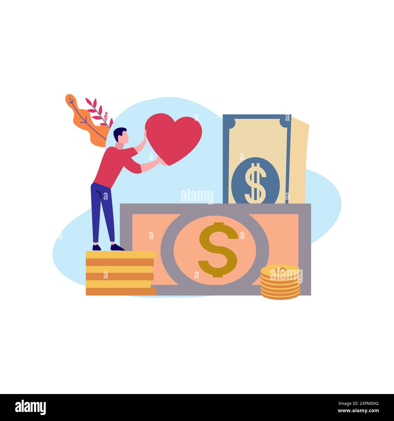 The boy is donating Stock Photo - Alamy