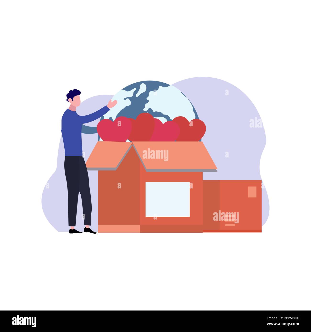 The boy is donating around the world Stock Photo - Alamy