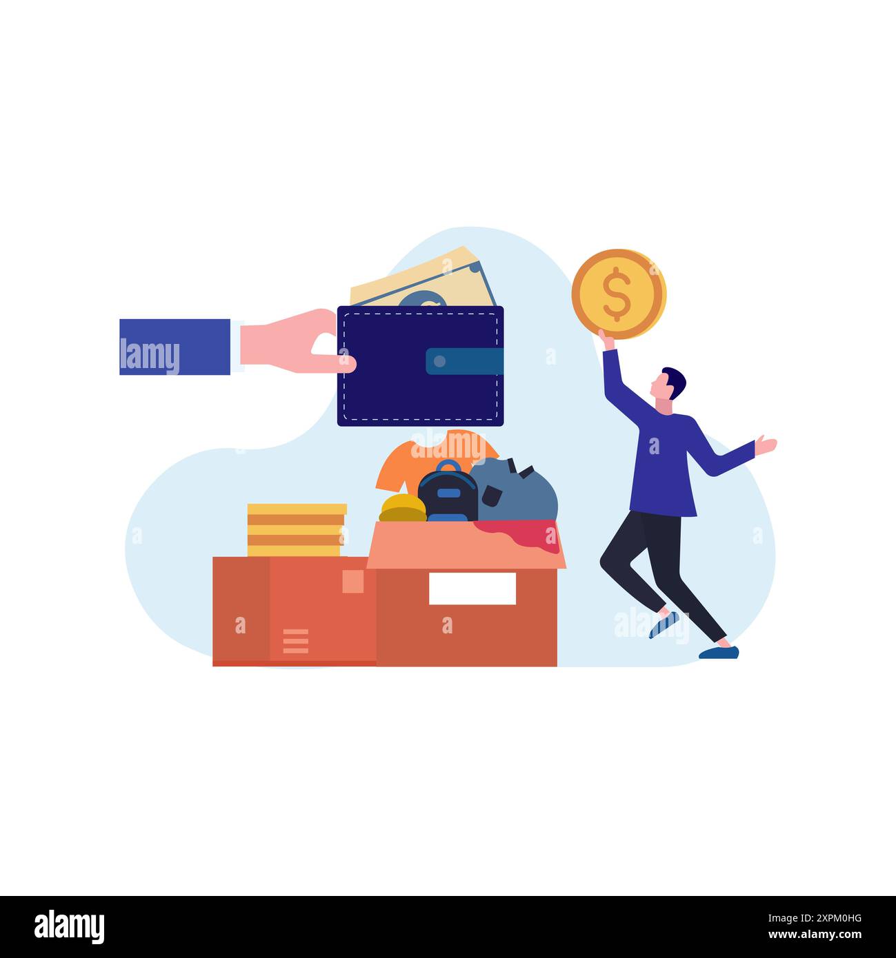 The boy is donating Stock Photo - Alamy