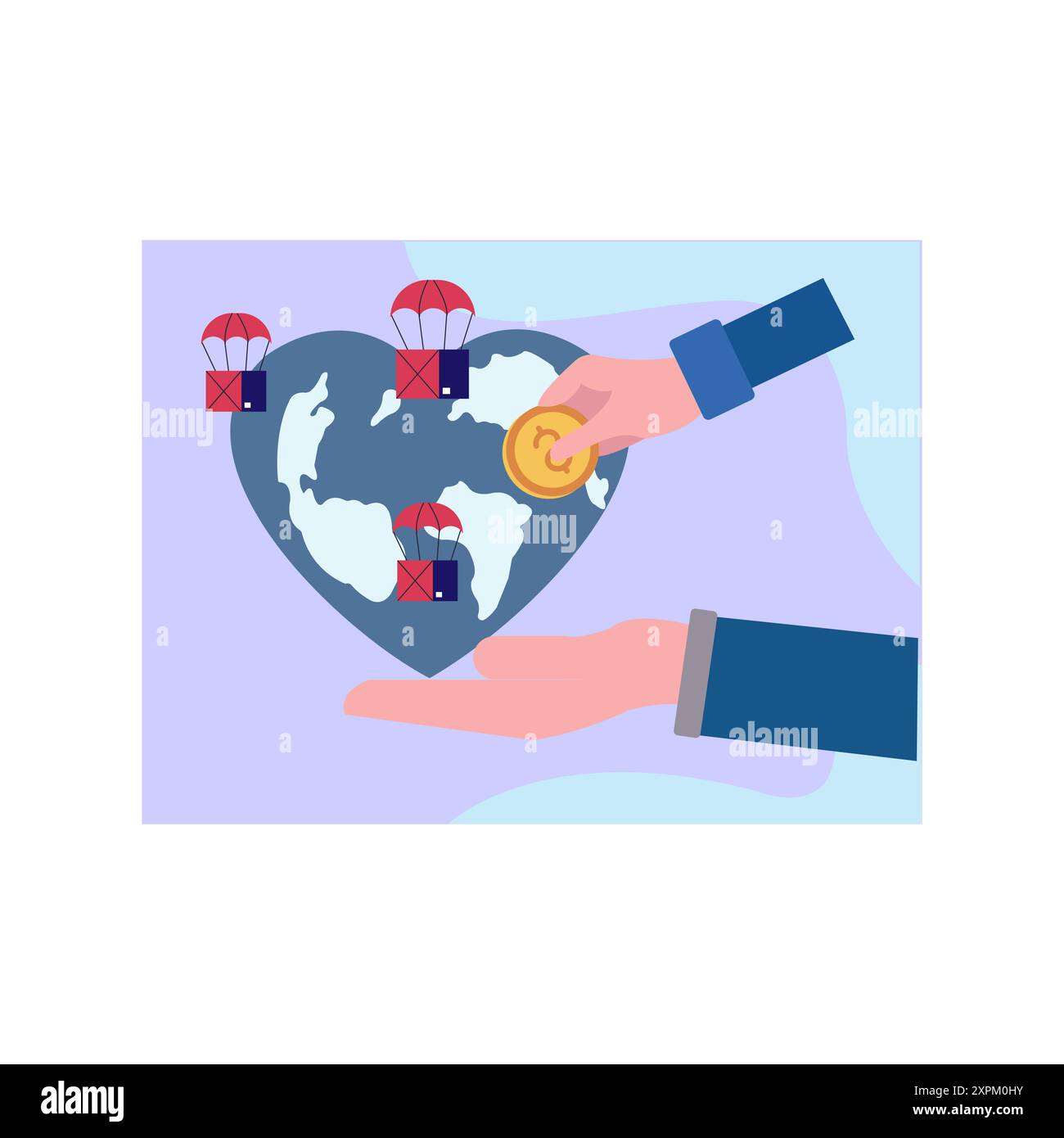 The boy is making global donations Stock Photo - Alamy