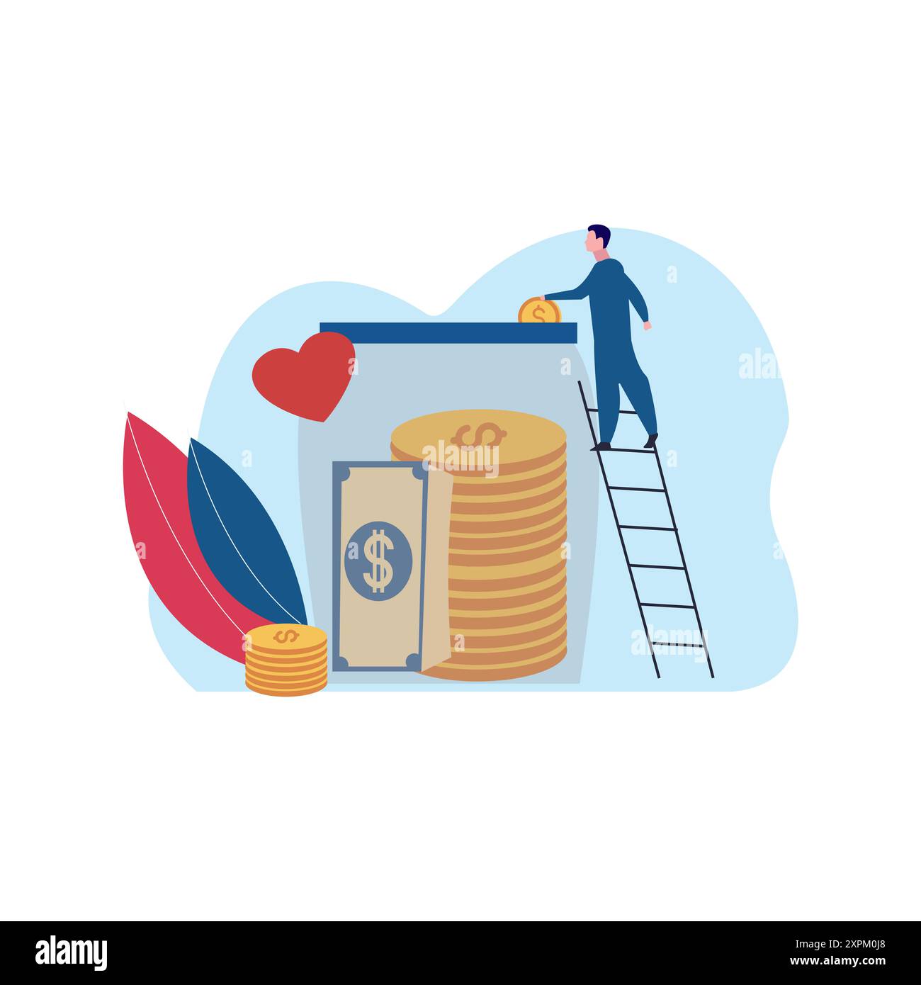 Saving money in vector Cut Out Stock Images & Pictures - Alamy