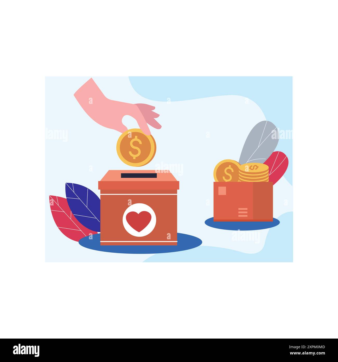 Person putting money in charity box hi-res stock photography and images ...
