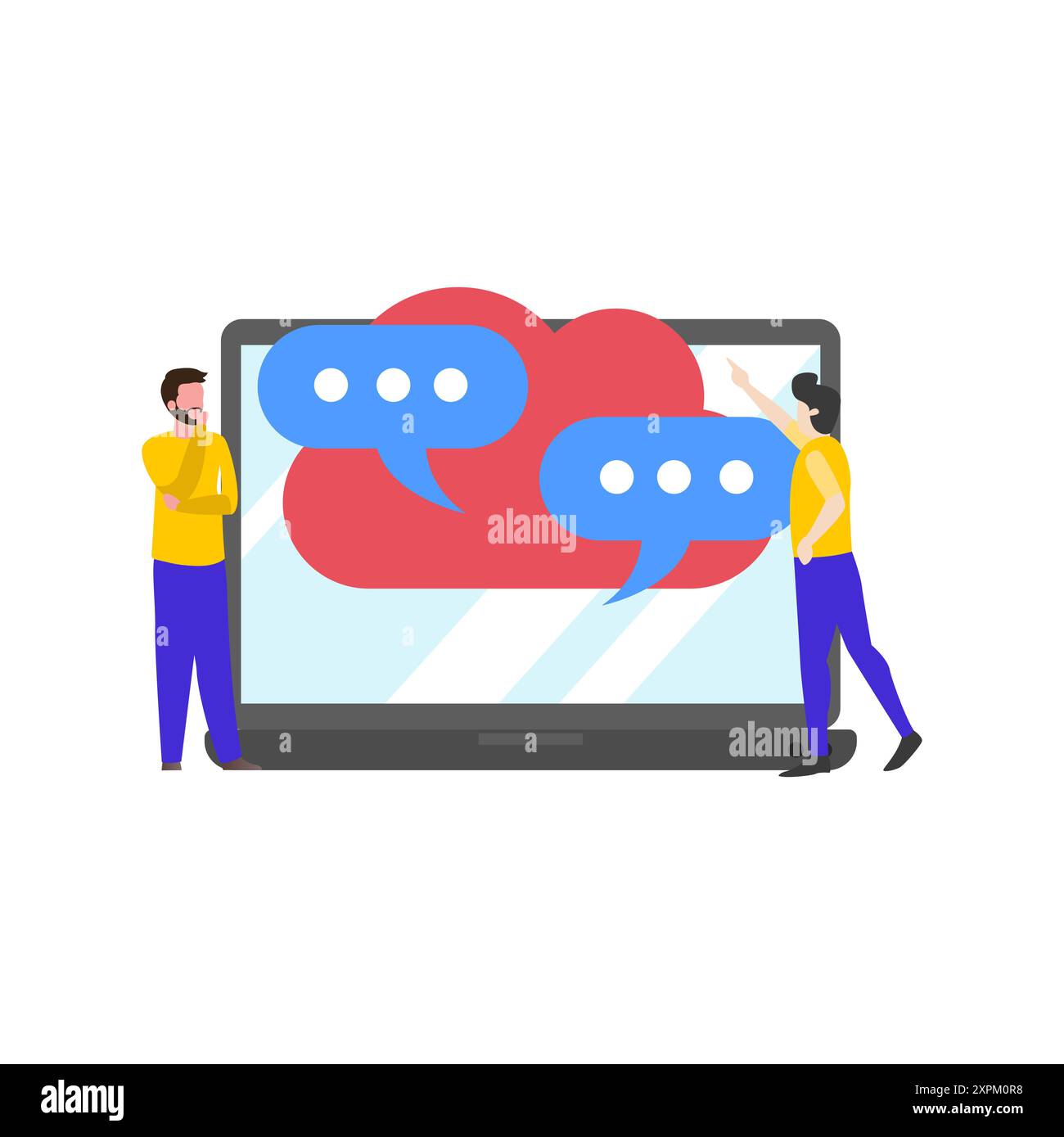 Boy and girl cloud chatting Stock Photo - Alamy