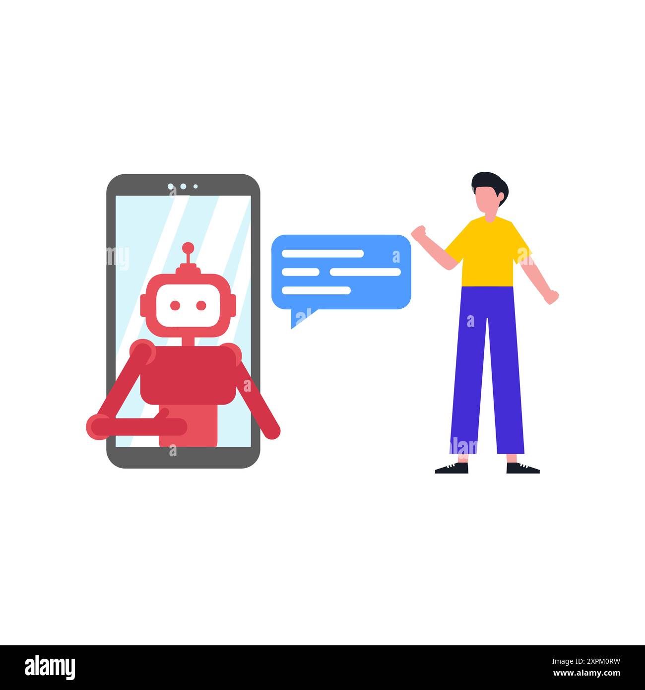Flat smartphone robot Cut Out Stock Images & Pictures - Alamy