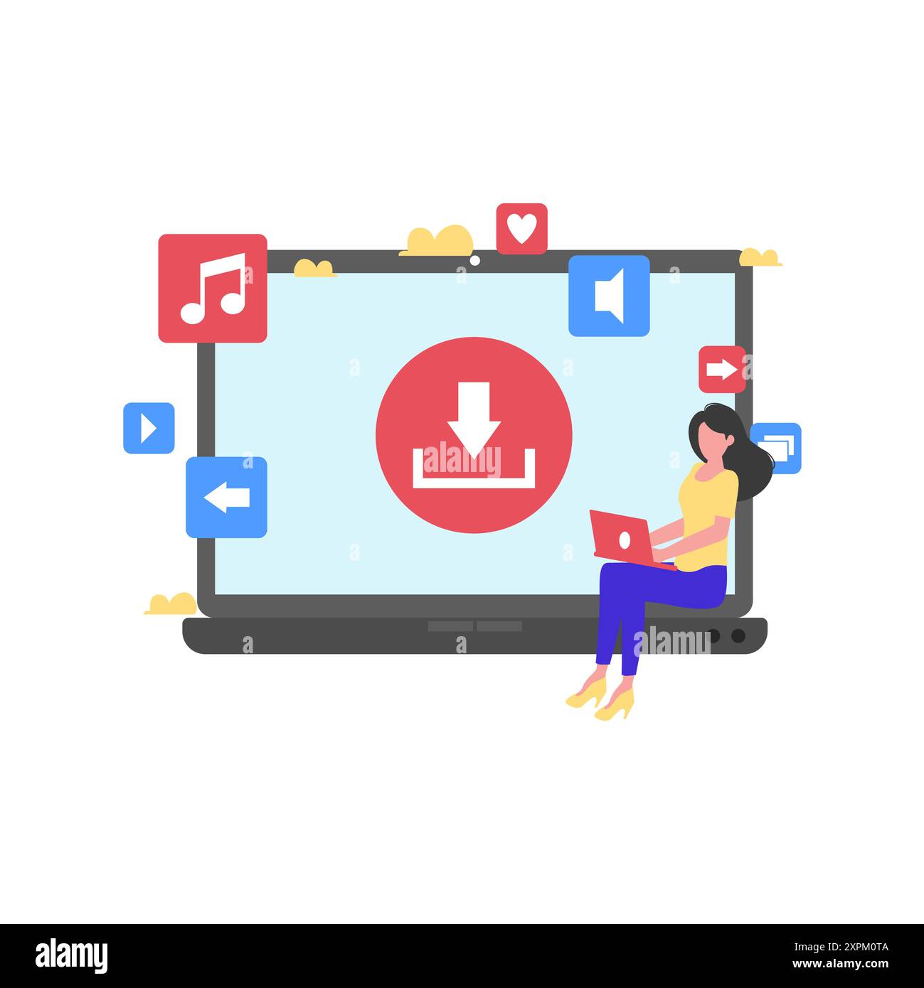 Girl using computer laptop Cut Out Stock Images & Pictures - Alamy