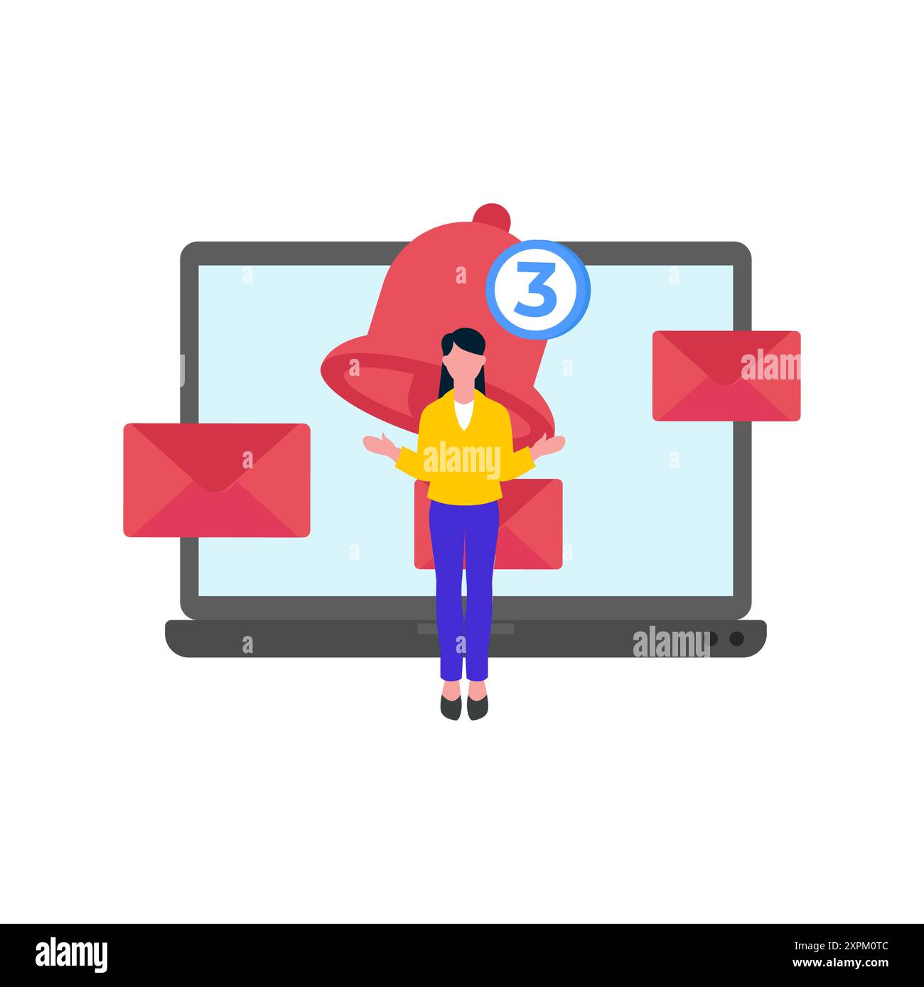 Laptop girl message email hi-res stock photography and images - Alamy