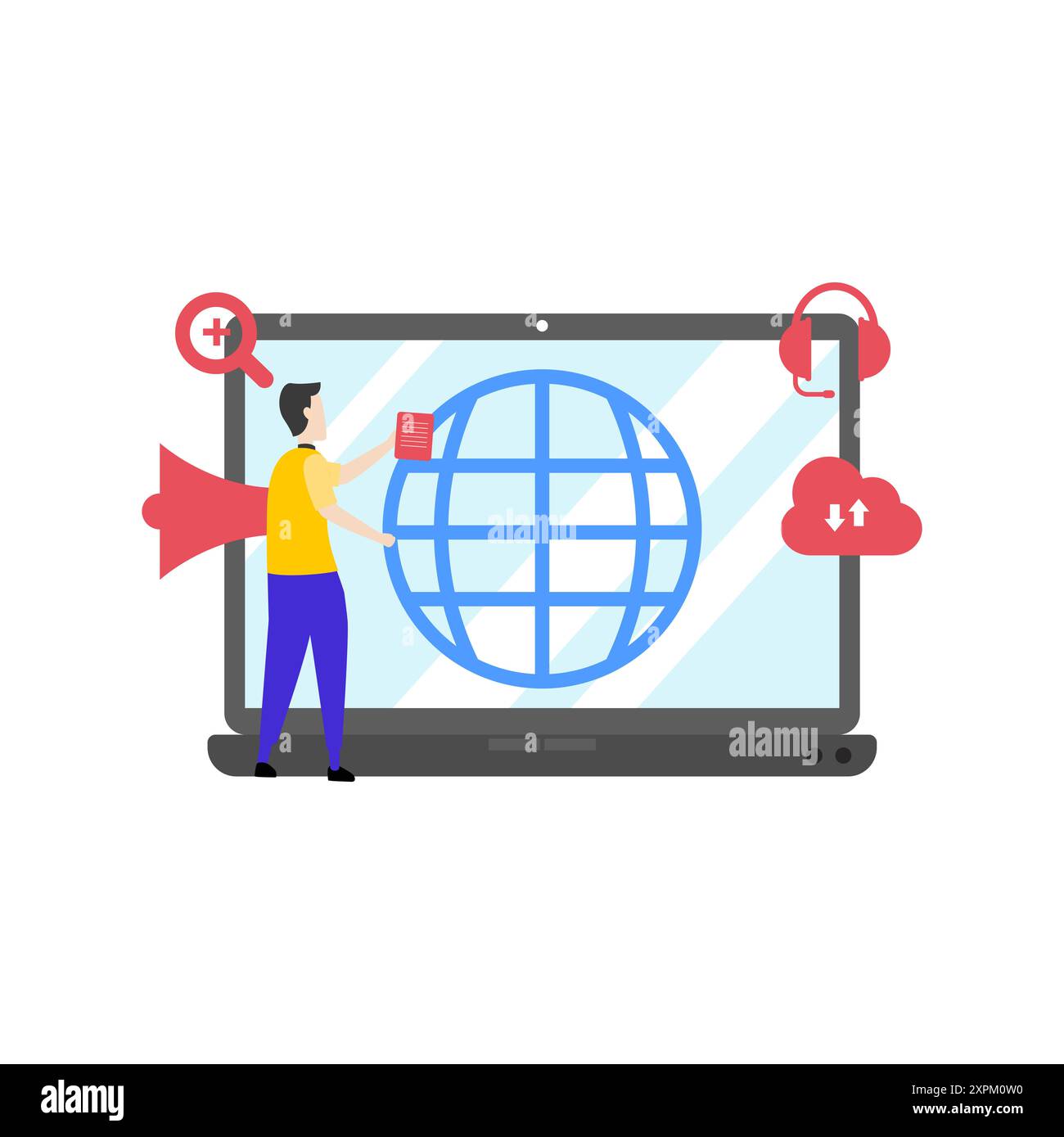 Global network design cartoon Cut Out Stock Images & Pictures - Alamy