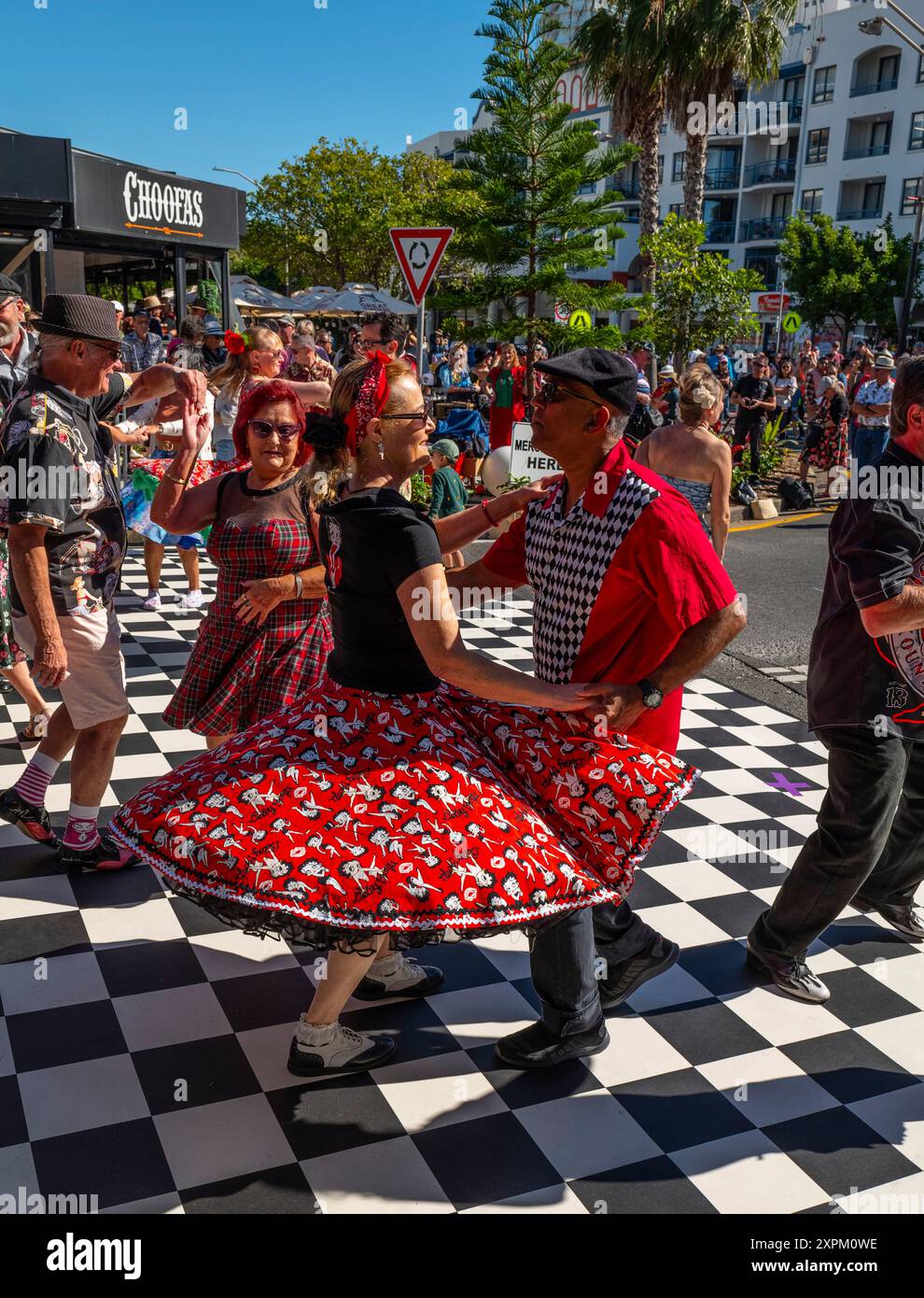 Rock n roll dancers at the Cooly Rocks On festival at Coolangatta on ...