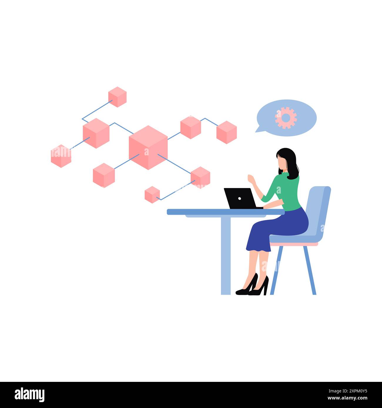 Block chain network Cut Out Stock Images & Pictures - Alamy