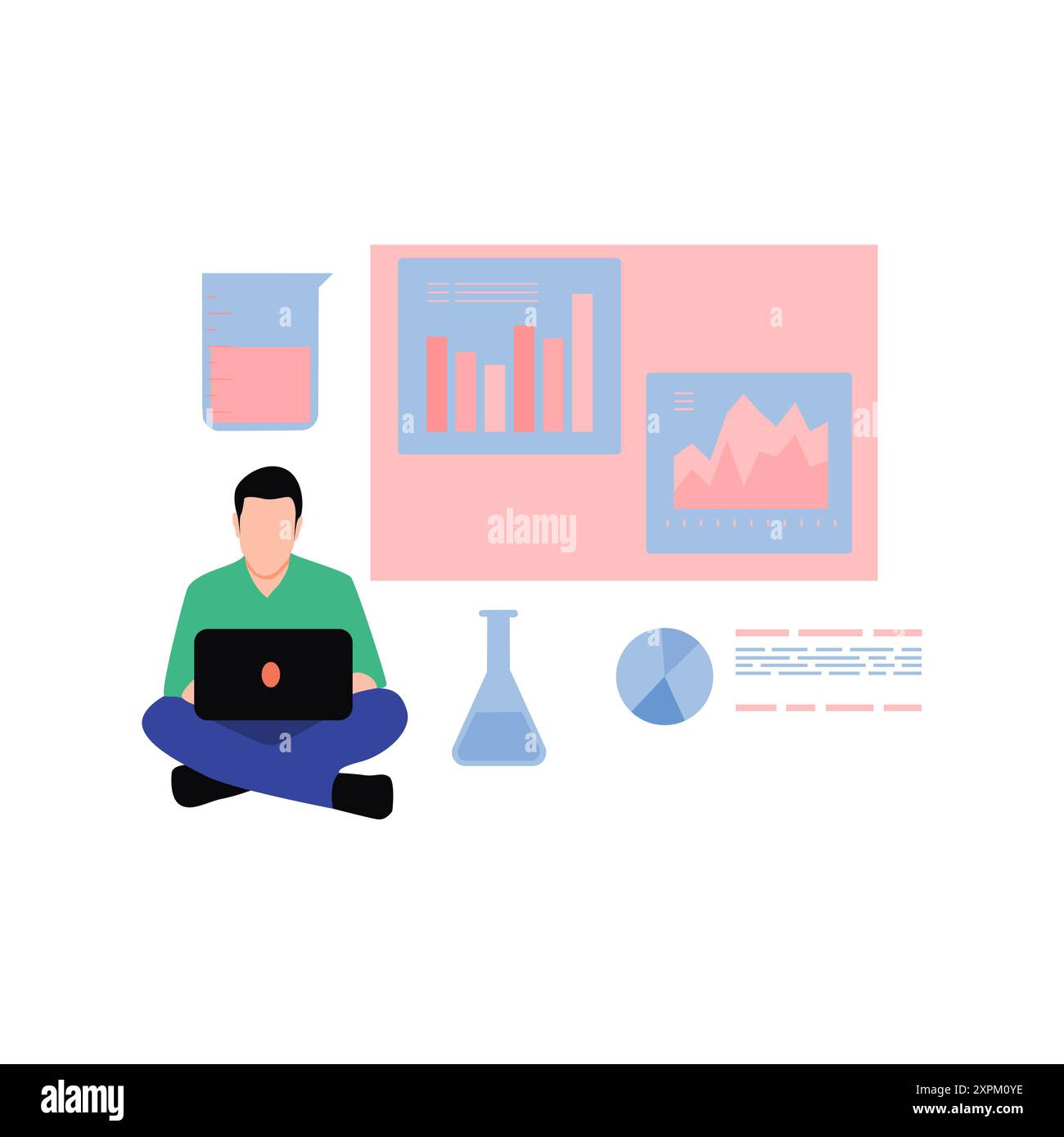 The guy is working on data analytics Stock Photo - Alamy