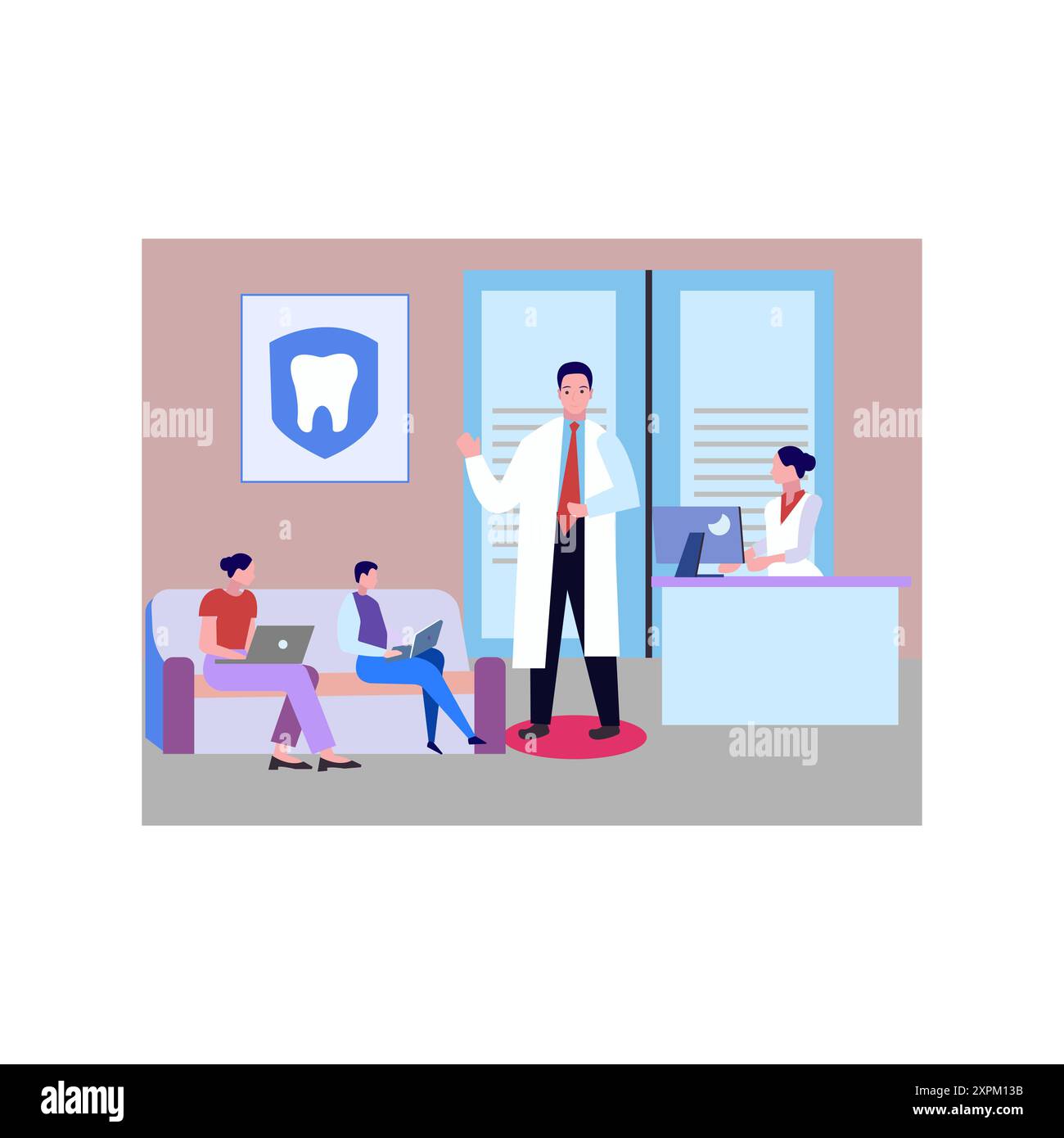 Doctor talking female nurse Cut Out Stock Images & Pictures - Alamy