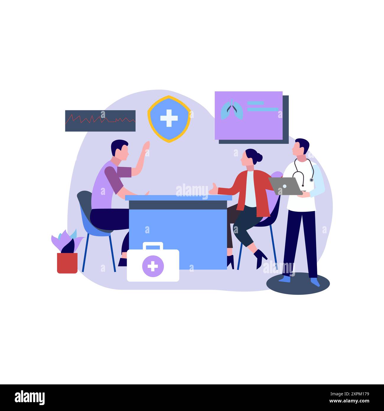 Male patient talking doctor Cut Out Stock Images & Pictures - Alamy