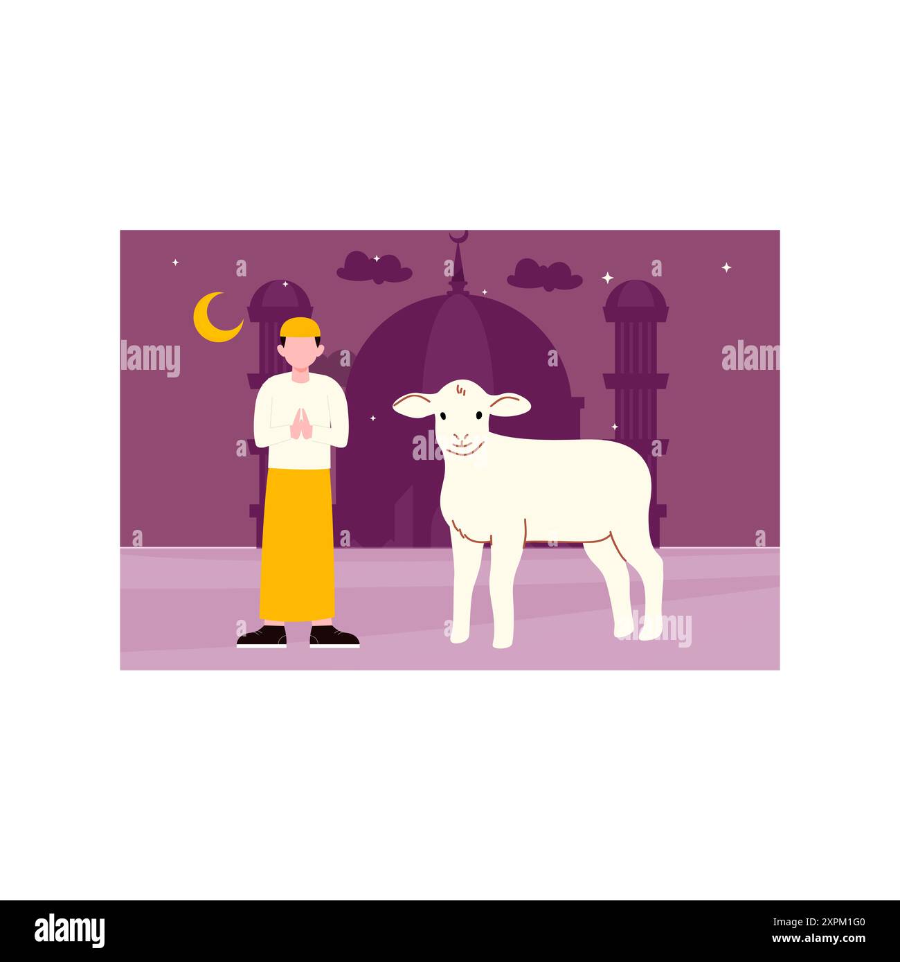 The boy stands by the sacrificial animal Stock Photo - Alamy