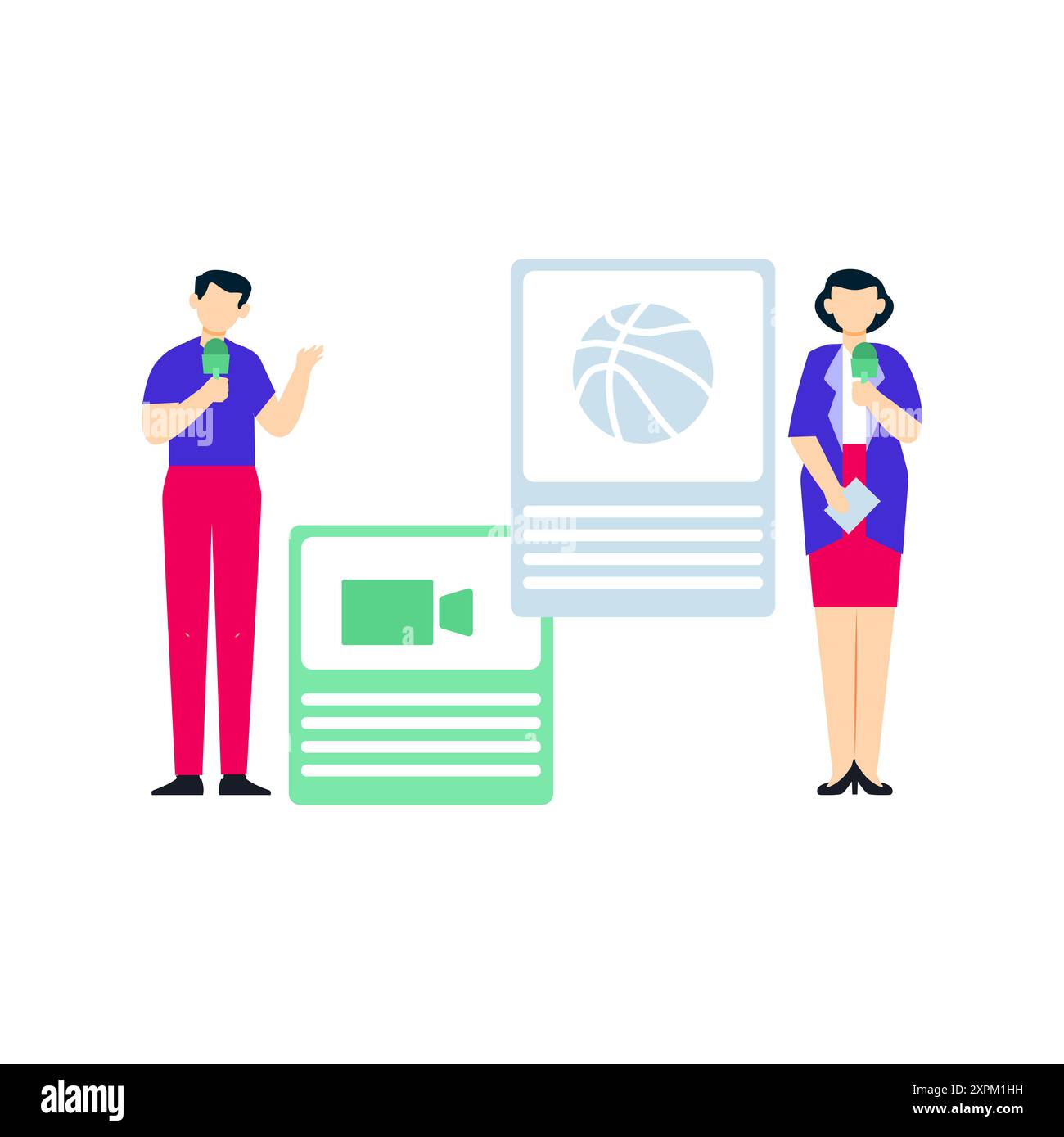 A boy and a girl are anchoring Stock Photo - Alamy