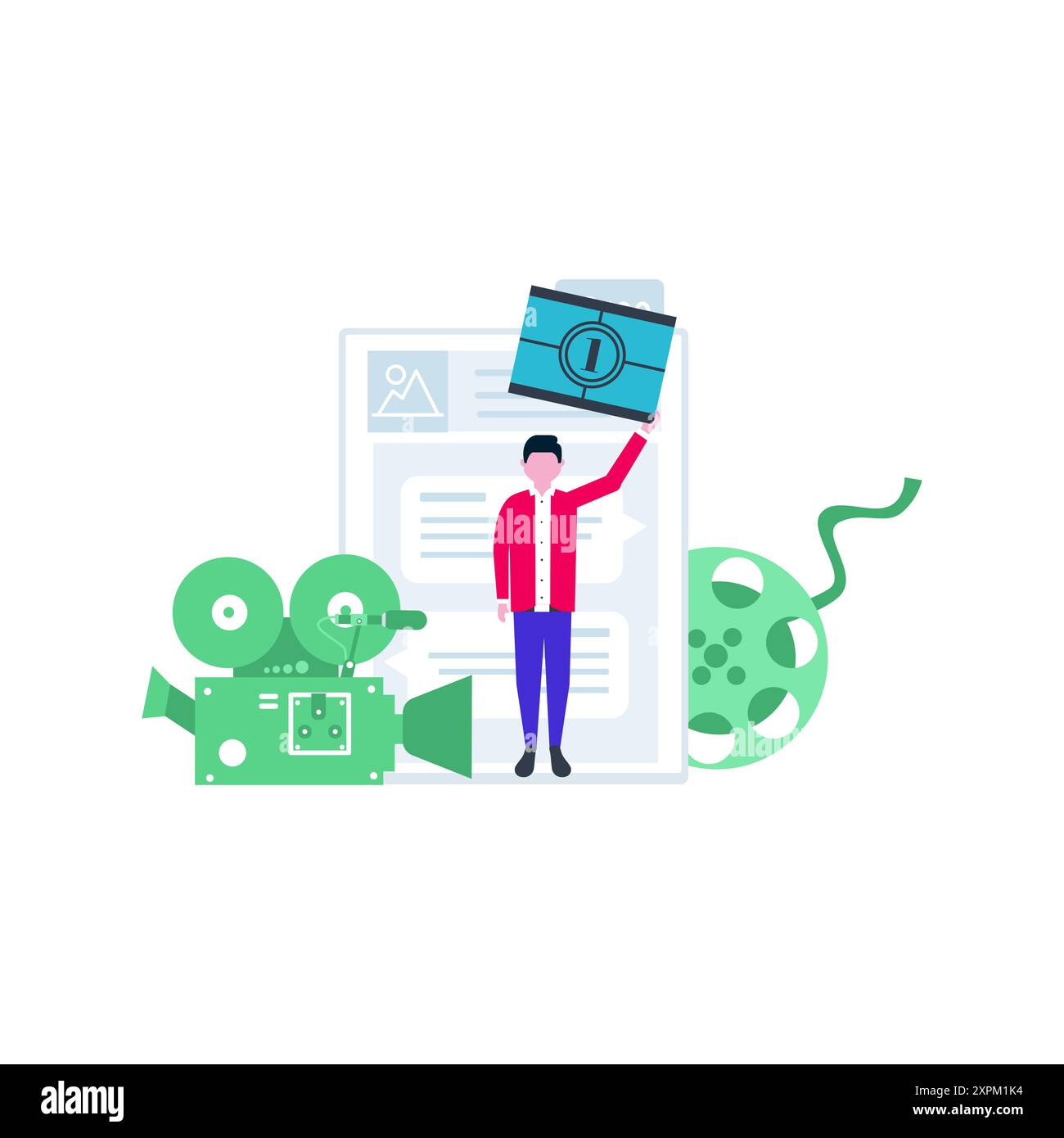 The boy is holding a film script Stock Photo - Alamy