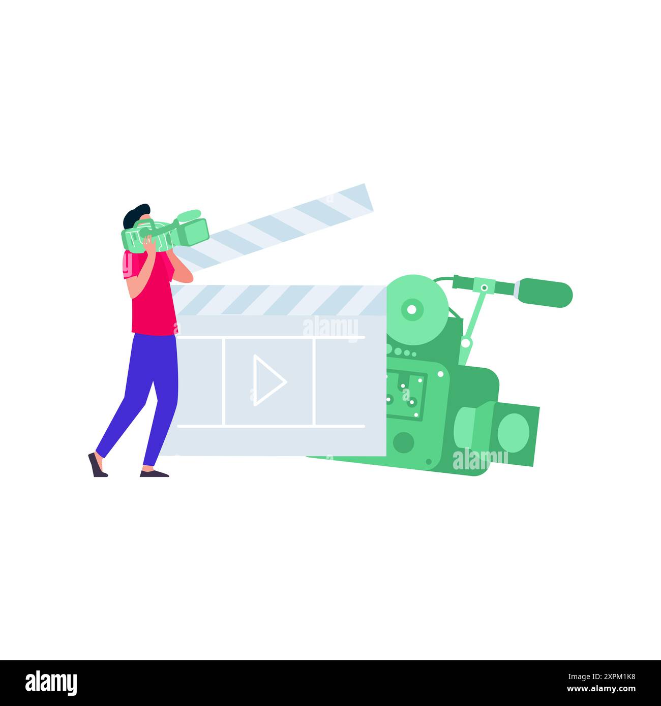 The boy is shooting a movie Stock Photo - Alamy