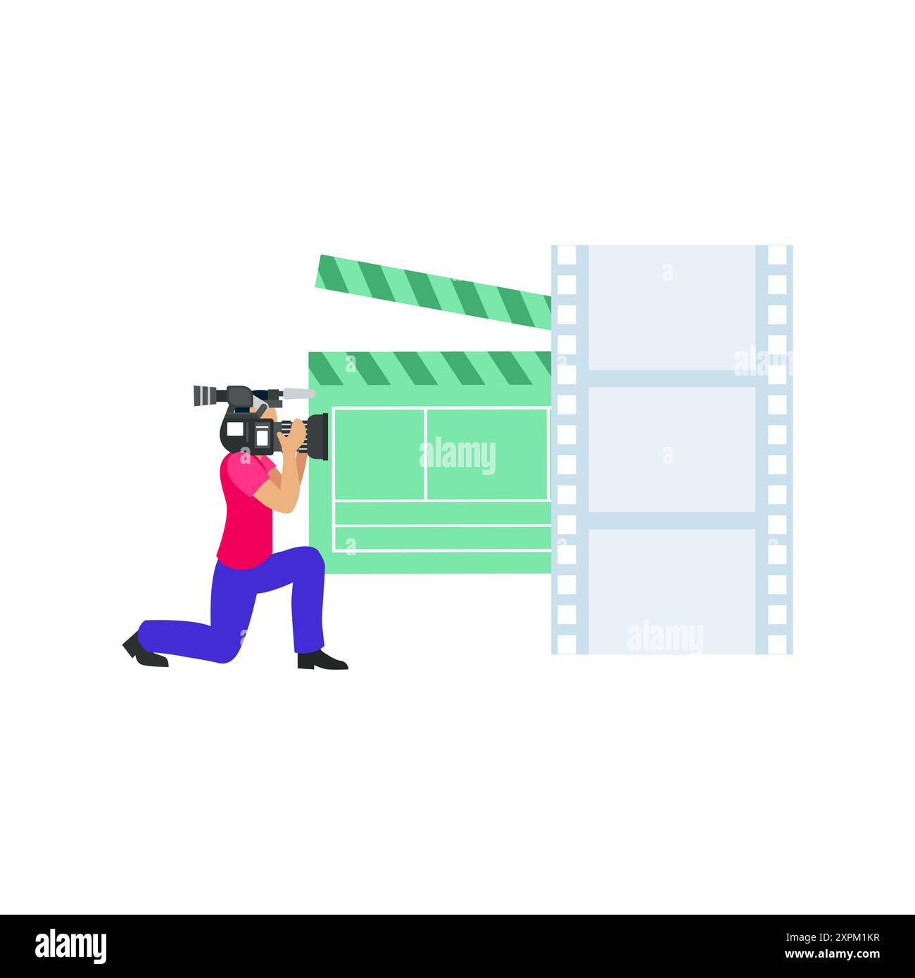Cameraman shooting video production Cut Out Stock Images & Pictures - Alamy