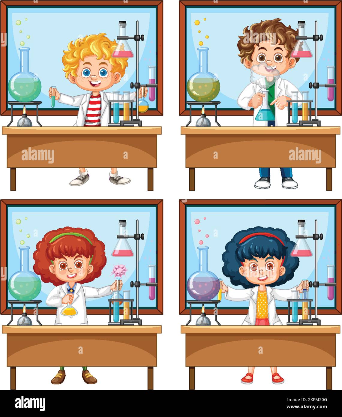 Kids conducting experiments in a lab Stock Vector Image & Art - Alamy