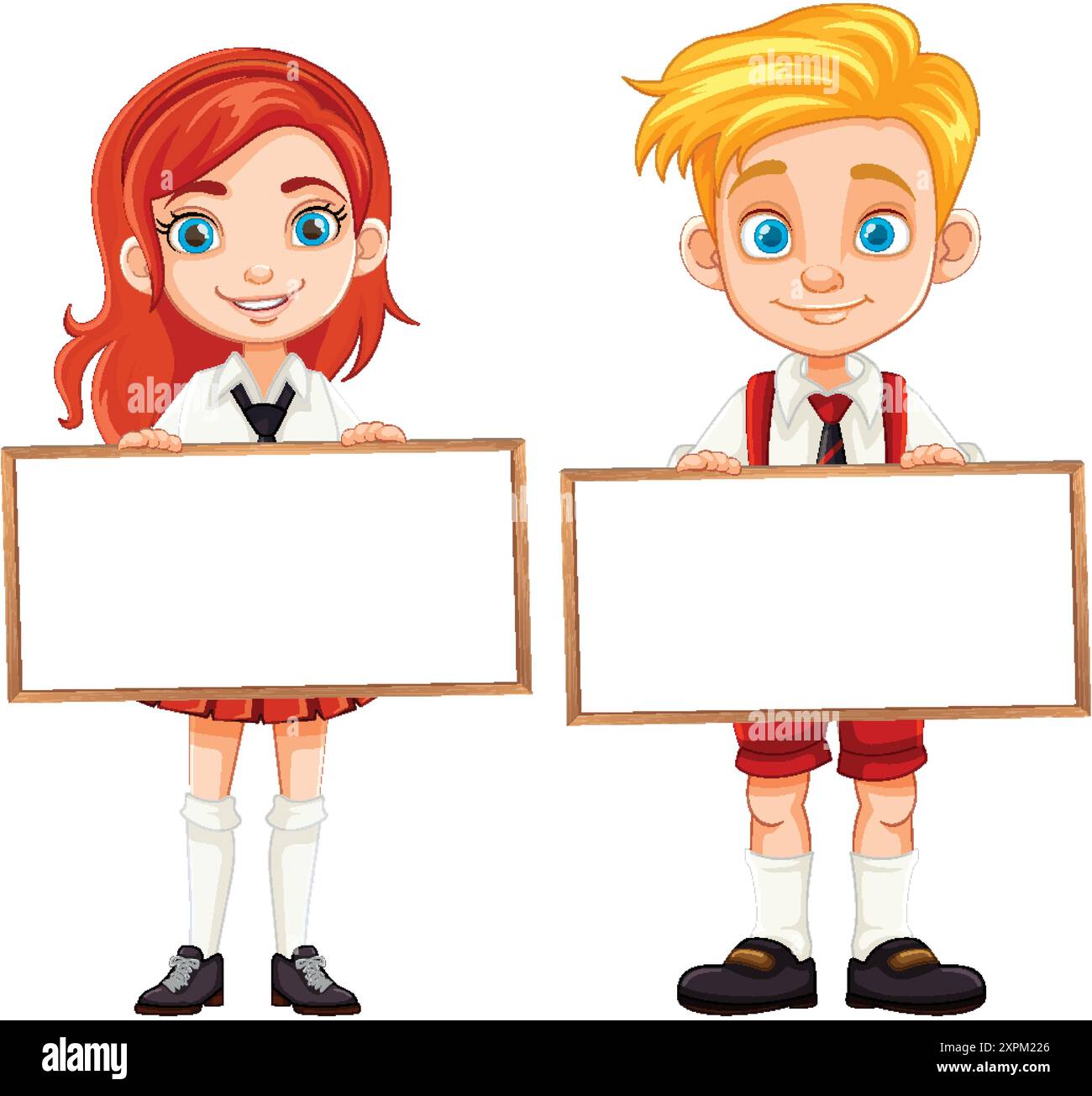 Two children holding blank signs, smiling Stock Vector Image & Art - Alamy